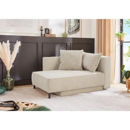 Jockenh&ouml;fer Recamiere &raquo;Rex mit Topper, Liegefl&auml;che: 88 x 200cm&laquo; mit Schlaffunktion, Bettkasten & Zierkissen, Federkern beige Korpus: 100% Polyester;Kissen: 100% 