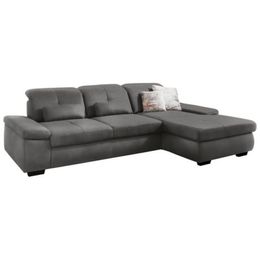 Die PlanBar Ecksofa &raquo;MP-IN16012 L-Form, mit Kaltschum-Polsterung&laquo; inkl. Sitztiefenverstellung, wahlweise mit weiteren Funktionen grau 85% Polyester;15