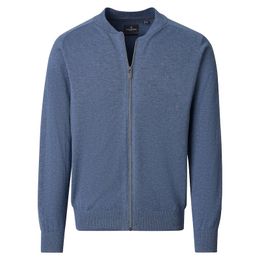 Casamoda Herren Casamoda Strickjacke &raquo;Strickjacke&laquo; mit Rei&szlig;verschluss und Blouson-Kragen blau XL