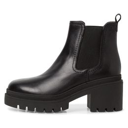 Tamaris Damen Chelseaboots Blockabsatz, Plateau, Stiefelette zum Schlupfen schwarz 39