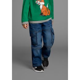 Kangaroos Jungen Kangaroos Schlupfjeans &raquo;Cargo-Jeans f&uuml;r kleine Jungen&laquo; Stretchjeans mit coolen Cargotaschen blau 146, N-Gr