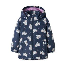 name it M&auml;dchen Outdoorjacke &raquo;NMFMAXI JACKET PA AOP NOOS&laquo; mit Kapuze Kunstfaser, wasserabweisend, reflektierendes Detail 110