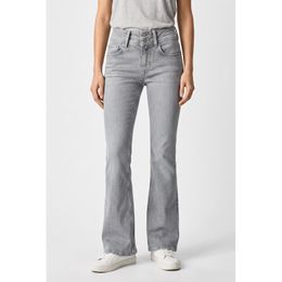 Pepe Jeans Damen 5-Pocket-Jeans &raquo;FLARE JEANS MW VENUS&laquo; im Flared Fit grau 30, L&auml;nge 32