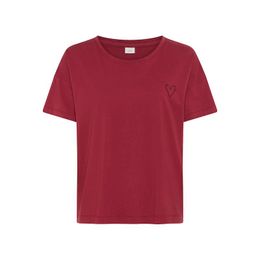 s.Oliver Damen s.Oliver T-Shirt 1 mit kleinem Herzprint auf der Brust rot 36/38