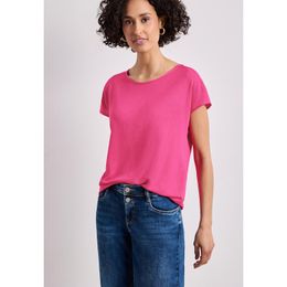 Street One Damen Street One Shirttop unifarben, Sommershirt, in Strick-Optik 40