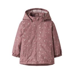 name it M&auml;dchen Outdoorjacke &raquo;NMFMAXI JACKET PA AOP NOOS&laquo; mit Kapuze Kunstfaser, wasserabweisend, reflektierendes Detail 122