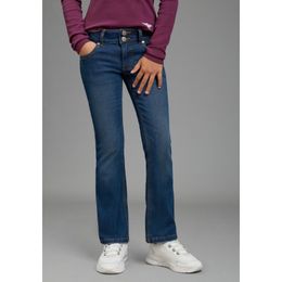 Kangaroos M&auml;dchen Kangaroos Bootcut-Jeans &raquo;Stretchjeans von Kangaroos in Boot Cut Form, mit Po-Ziern&auml;hten&laquo; Modische Jeans mit Ziern&auml;hten auf Po-Tasche