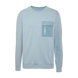 John Devin Herren Sweatshirt &raquo;, Rundhals Sweater&laquo;, Brusttasche aus Kontrastmaterial mit zwei Funktionen blau 5XL (72/74)