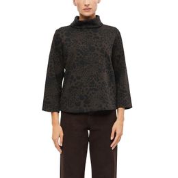 s.Oliver BLACK LABEL Damen s.Oliver BLACK LABEL Sweatshirt, mit Allover Animalprint, mit Rollkragen braun 34