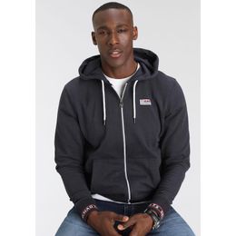 Delmao Herren DELMAO Kapuzensweatjacke mit kontrastfarbenen Rei&szlig;verschl&uuml;ssen blau XL (56/58)