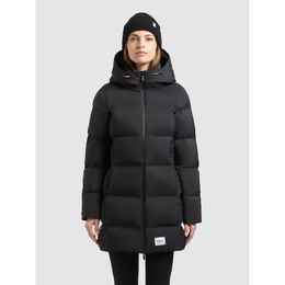 Khujo Damen Khujo Steppjacke &raquo;TANARE5&laquo; mit Kapuze Rei&szlig;verschlusstaschen mit Fleecefutter schwarz XL