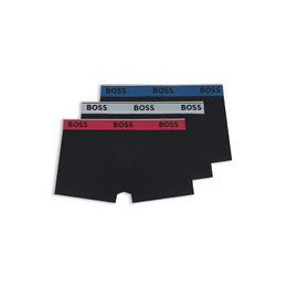 BOSS Herren BOSS Trunk Packung, 3 Stk. aus Stretch-Baumwolle mit Logo-Bund, mittlere Bundh&ouml;he schwarz M, 3 Stk.