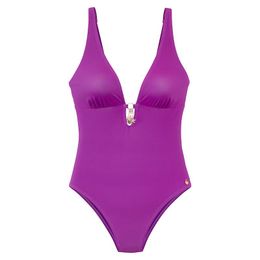 Lascana Damen Lascana Badeanzug mit 3 exklusiven Charms-Anh&auml;ngern lila 44, Cup C/D