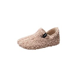 VERBENAS Damen VERBENAS Hausschuh &raquo;YOI CURLY&laquo; H&uuml;ttenschuh, Homeslipper, Wohlf&uuml;hlschuh mit Logo-Schriftzug beige 40
