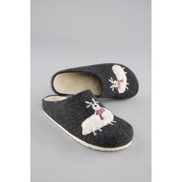 Aniston Shoes Damen Aniston SHOES Clog Hausschuh, Schlappen, Homeslipper grau 41