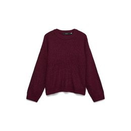 V&eacute;ro Moda Vero Moda Damen Strickpullover &raquo;VMLEA LS O-NECK PULLOVER NOOS&laquo; Kunstfaser rot S