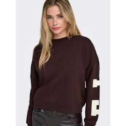 Only Damen Only Sweatshirt &raquo;ONLSWEAT L/S BACK/SLEEVE PRINT SWT NOOS&laquo;, Baumwollmischung, loose fit rot M