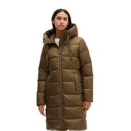 Marc O'Polo Marc O'polo Damen Marc O'Polo Daunenmantel mit 2-Way-Zipper, gro&szlig;er Kapuze und Label-Band braun 34