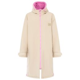 Zwillingsherz Damen Kurzmantel &raquo;"Oversize Windjacke ZH"&laquo; seitliche Taschen, Kapuze, Rei&szlig;verschluss, Teddy Futter, Oversized beige L/XL