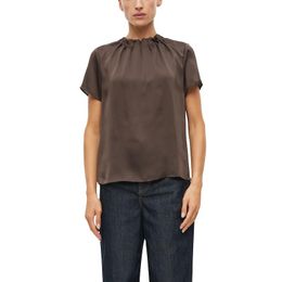 s.Oliver BLACK LABEL Damen s.Oliver BLACK LABEL Kurzarmbluse Sommerbluse mit Animal-Print braun 36