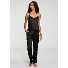 Lascana Damen Lascana Pyjama Set, 2 mit seitlichen B&auml;ndern zum Verschlie&szlig;en schwarz 36