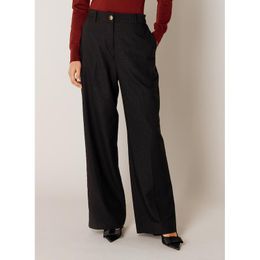 Base Level Damen Bundfaltenhose &raquo;Yuna&laquo; mit Bundfalte und weitem Bein schwarz 36, L&auml;nge 30