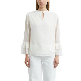 comma, Comma Damen R&uuml;schenbluse Sommerbluse mit Volant-&Auml;rmeln / Transparent / Cut-Out 34