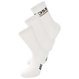 BOSS Herren BOSS Socken &raquo;3P QS Rib Iconic VB&laquo; 3 Paar tlg. Rippstruktur, Pl&uuml;schsohle wei&szlig; 43-46