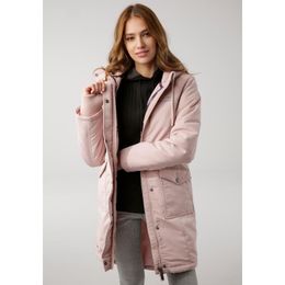 Kangaroos Damen Kangaroos Langjacke mit Kapuze f&uuml;r den &Uuml;bergang, aus leichtem Webmaterial, modisch rosa 38