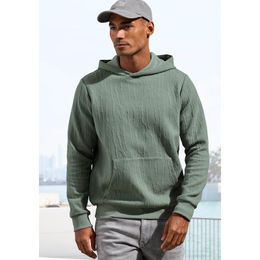John Devin Herren Hoodie &raquo;- Struktur Sweat mit Kapuze&laquo;, innen angeraute Sweatware mit besonderer Struktur-Optik gr&uuml;n L (52/54)