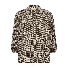 Freequent Damen Freequent Druckbluse &raquo;FQADNEY-SHIRT&laquo; gemustert mit 3/4- Ballon&auml;rmel braun S