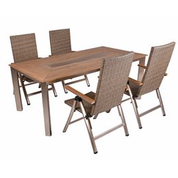 Garden Pleasure Gartenm&ouml;belset 'Florence' f&uuml;r 4 Personen Aluminium