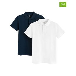 COOL CLUB 2er-Set: Poloshirts in Wei&szlig;/ Dunkelblau - 20% | Gr&ouml;&szlig;e 122 | Kinder-oberteile