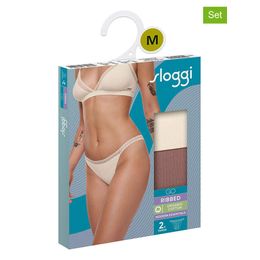 Sloggi 2er-Set: Slips "Go" in Creme/ Hellbraun - 21% | Gr&ouml;&szlig;e L | Damen-unterteile