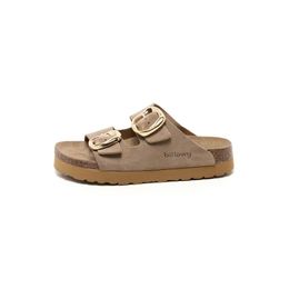 billowy Leder-Pantoletten in Beige - 56% | Gr&ouml;&szlig;e 39 | Damen-pantoletten
