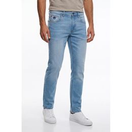 Arizona Herren Straight-Jeans gerader Straight-Fit, aus elastischem Denim, niedrige Leibh&ouml;he blau 33, L&auml;nge 34