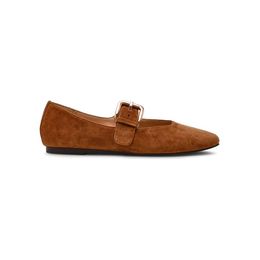 Steve Madden Leder-Spangenballerinas in Hellbraun - 62% | Gr&ouml;&szlig;e 37 | Damen-ballerinas