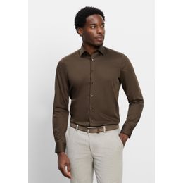 OLYMP Herren Businesshemd "OLYMP Level Five, Body Fit, New York Kent", braun, Gr. 38, 97% Baumwolle, 3% Elastolefin, Hemden