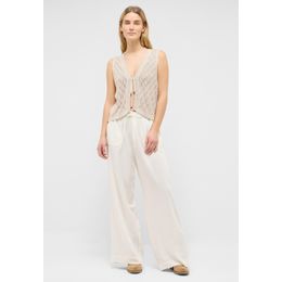 Mustang Damen 5-Pocket-Hose "Damen Style Lacey", wei&szlig;, Gr. 46, unifarben, Web, 70% Viskose, 30% Leinen, Hosen