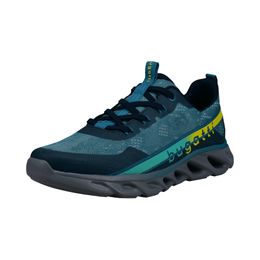 Bugatti Herren Sneaker, Gr. 43, blau, Textil, Schuhe, Runner Sneaker, Freizeitschuh, Slip-on Sneaker mit Elastiksenkeln