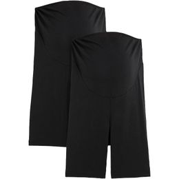 bonprix Damen bonprix Radlerhose aus elastischem Material, mit Jerseybund, kurze Leggings schwarz 44/46 (L), N-Gr