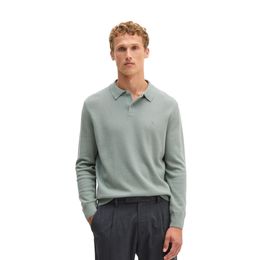 Marc O'Polo MARC O'POLO Herren Langarm-Poloshirt "aus softem Bio-Bauwoll-Schurwoll-Mix", gr&uuml;n, Gr. S, unifarben, Obermaterial: 54% Baumwolle, 29% Schurwolle, 17%