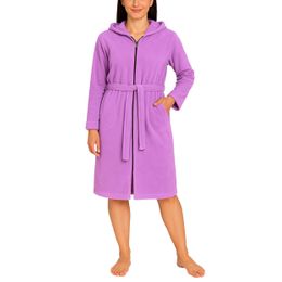 Damenbademantel AQUARTI, lila, Obermaterial: 40% Baumwolle CO. 40% Viskose CV. 20% Polyester PES., Hausm&auml;ntel, "Bademantel Aquarti Damen Bademantel