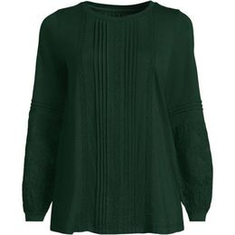 LANDS' END Biesenshirt aus Baumwoll/Modalmix f&uuml;r Damen, Damen, size: regular, Gr&uuml;n, Baumwoll-Mischung/Viskose-Mischung, by Lands' End