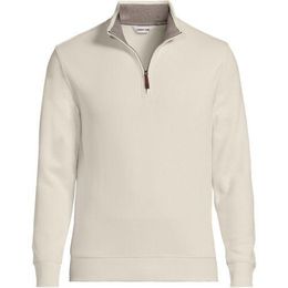 LANDS' END Rei&szlig;verschluss-Pullover aus Bedford-Ripp f&uuml;r Herren, Herren, size: regular, Elfenbein, Baumwolle, by Lands' End