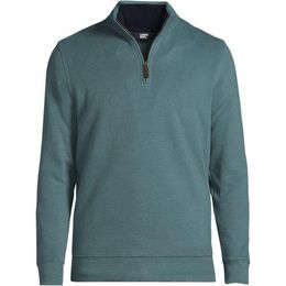 LANDS' END Rei&szlig;verschluss-Pullover aus Bedford-Ripp f&uuml;r Herren, Herren, size: regular, Gr&uuml;n, Baumwolle, by Lands' End