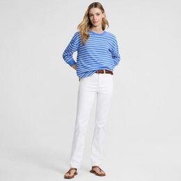 LANDS' END Farbige Straight Fit Jeans High Waist, Damen, size: regular, Wei&szlig;, Elasthan/Baumwoll-Mischung/Polyester-Mischung, by Lands' End