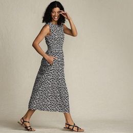 LANDS' END &Auml;rmelloses Midikleid f&uuml;r Damen, Damen, size: regular, Schwarz, Baumwolle/Viskose/Baumwoll-Mischung, by Lands' End