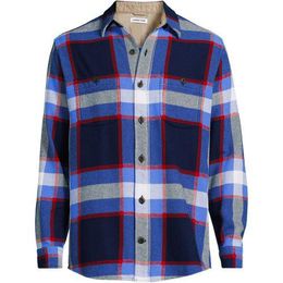 LANDS' END Winter-Flanellhemd, Herren, size: regular, Blau, Baumwolle, by Lands' End