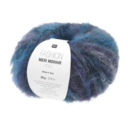 Fashion Meri Mohair Print von Rico Design, Blue Violets, aus Schurwolle